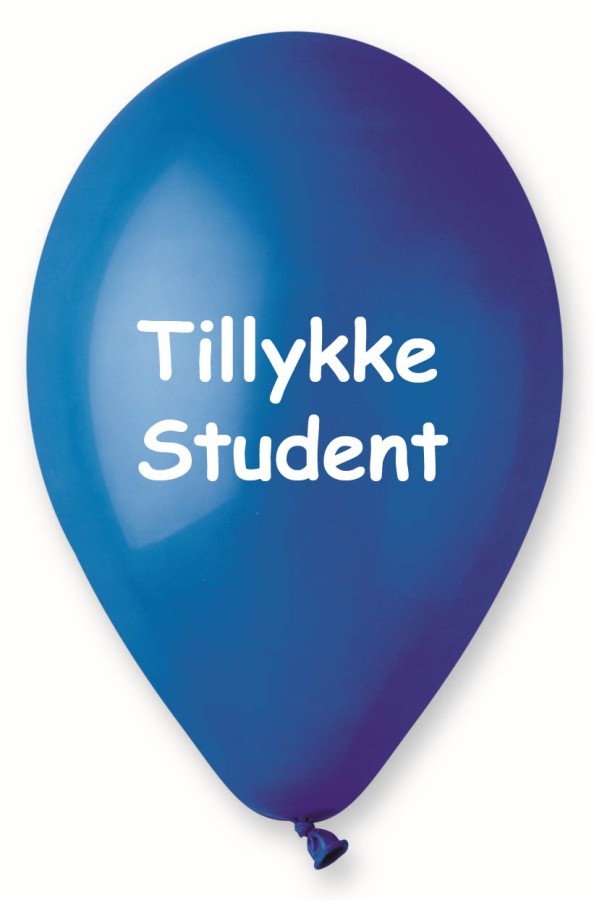 Tillykke Student blå balloner - ballon til studenterfest