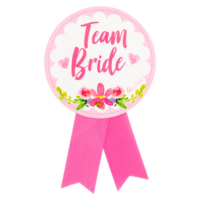 TEAM BRIDE badge - Perfekt til polterabend